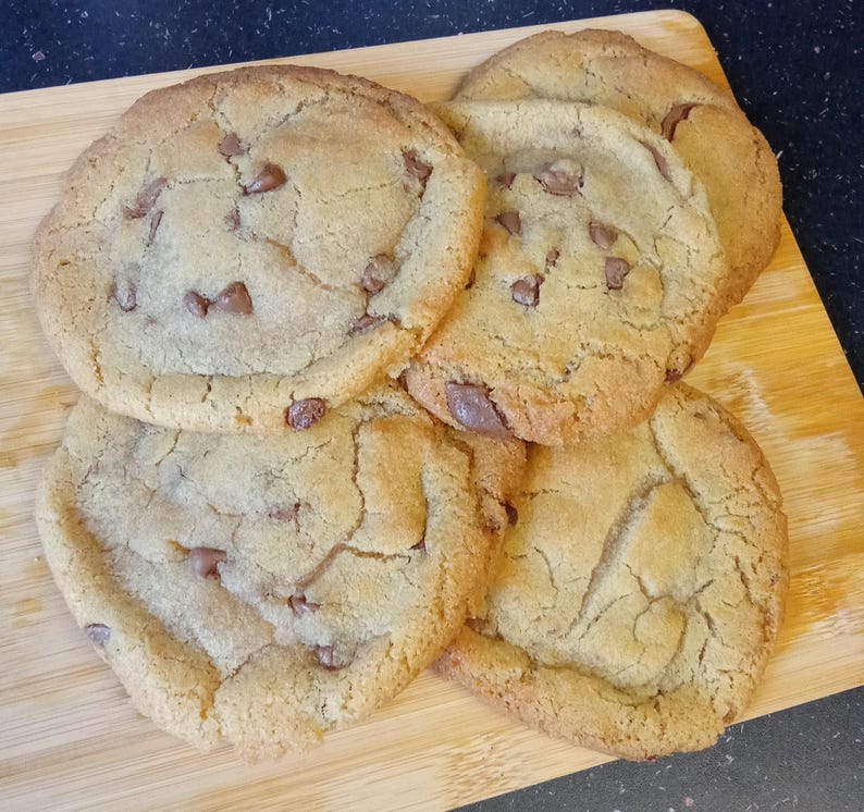 Giant Flat Chocolate Chip Cookies - Etsy