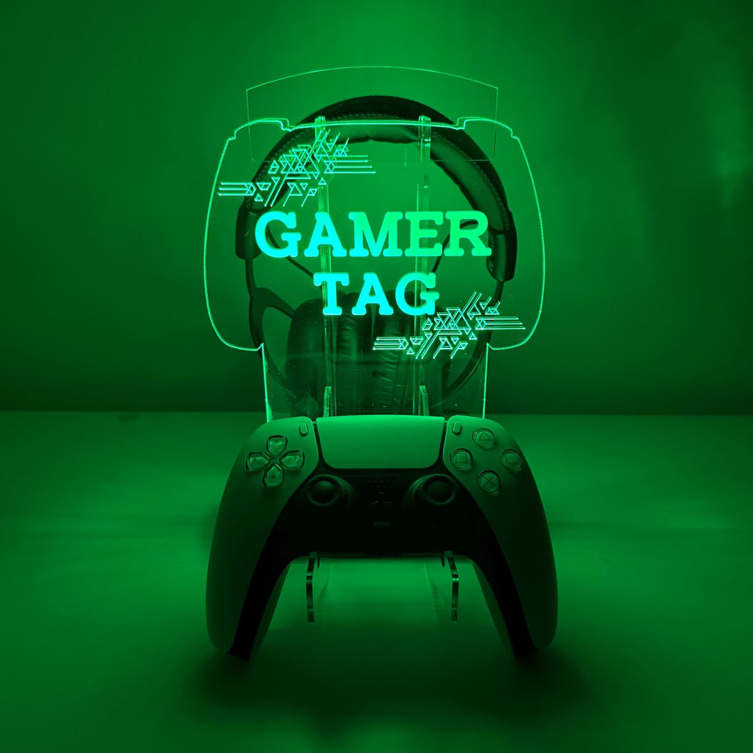 Custom Headset Controller Stand, Rgb Led Gaming Station Console ...