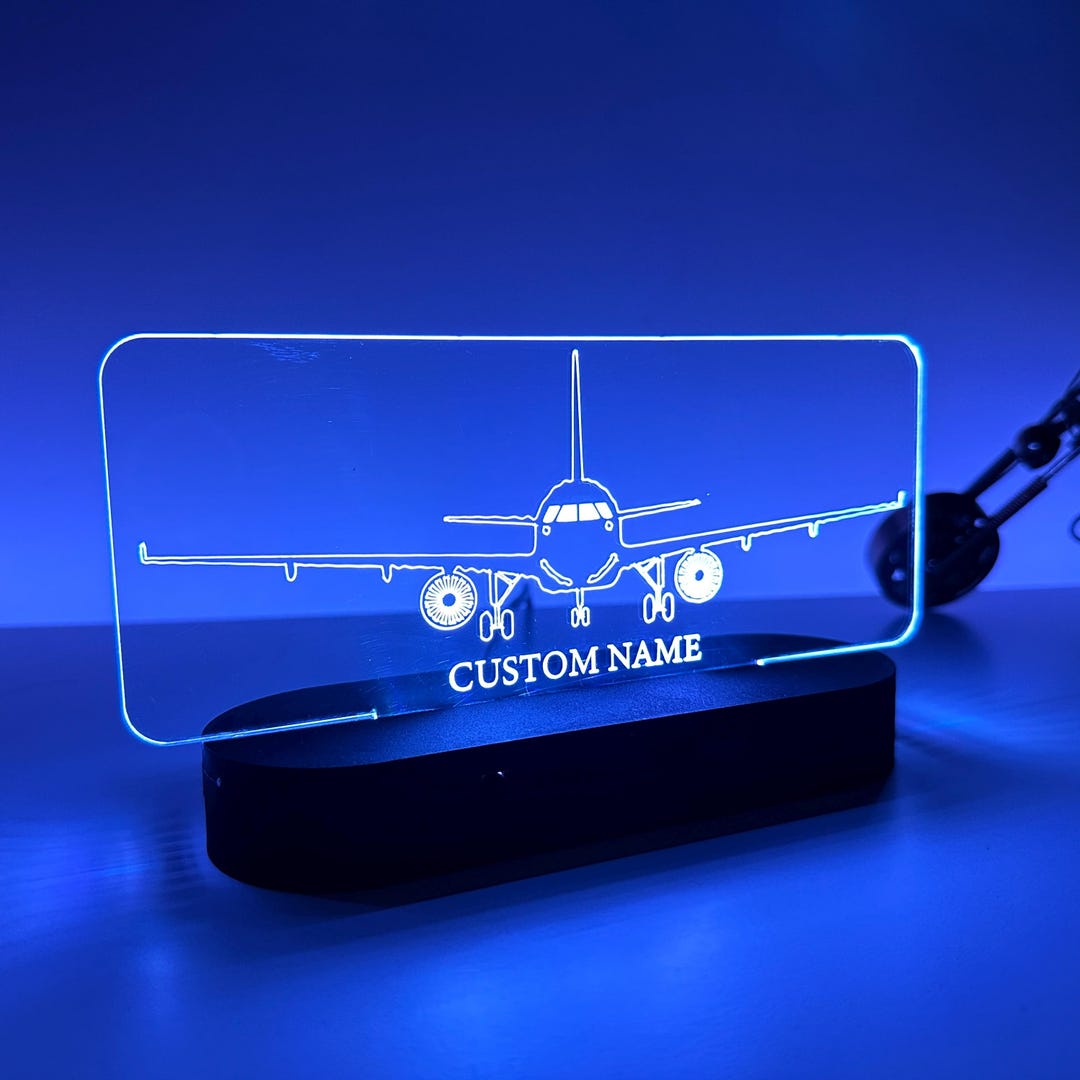 Personalized Airplane RGB LED Night Light-custom Gift Aviation Lovers ...