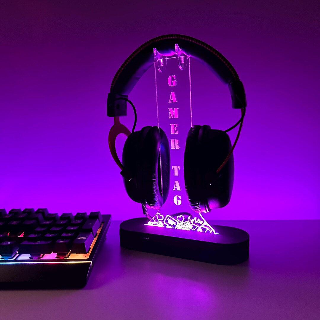 Personalized RGB Led Headphone Stand-gamer Gift Stand-3d Night Light ...
