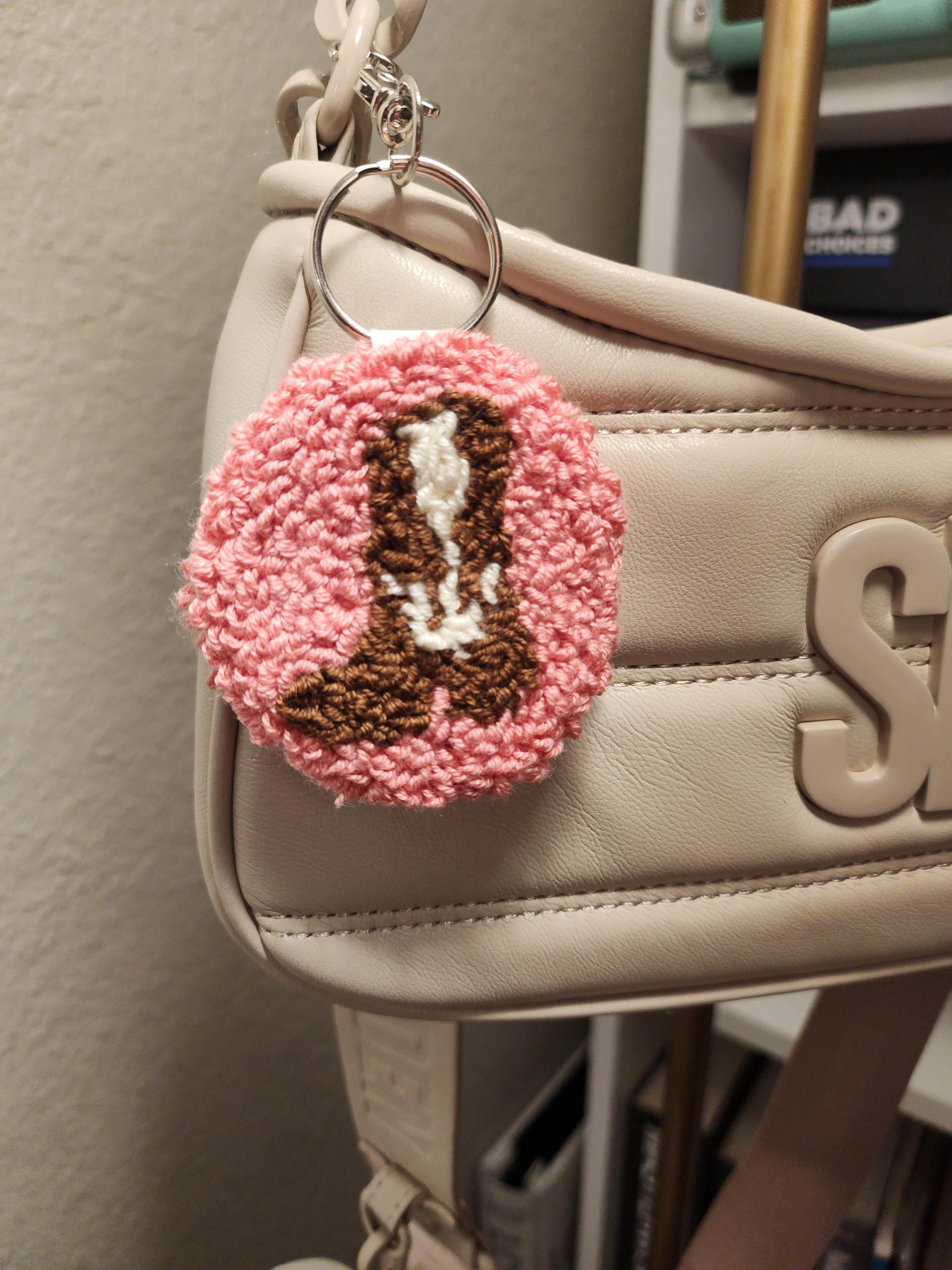 Cowboy Boot Punch Needle Rug Embroidery Keychain Y2K Accessories ...