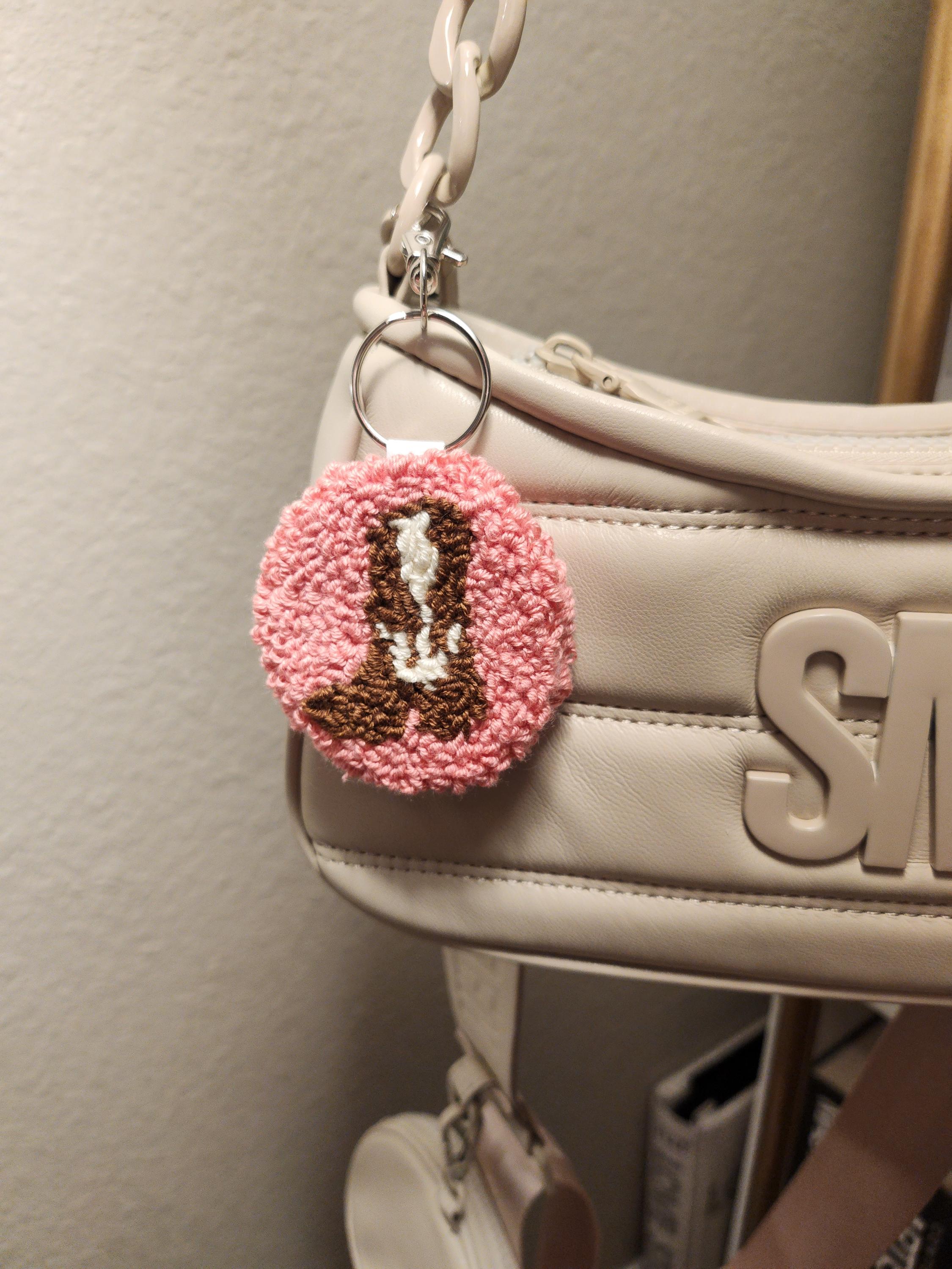 Cowboy Boot Punch Needle Rug Embroidery Keychain Y2K Accessories ...
