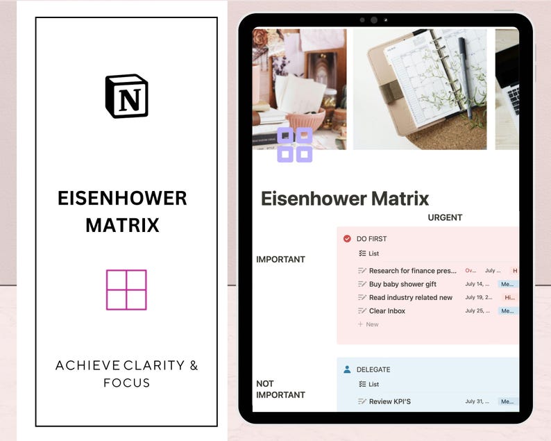Notion Eisenhower Matrix Template Priority Matrix Decision Productivity ...