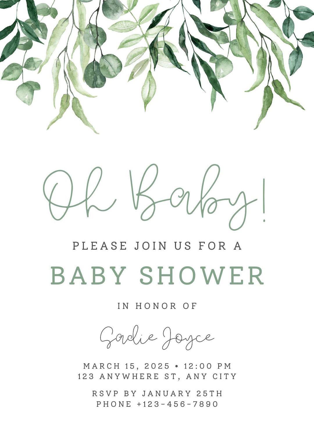 Baby Shower Invitation Templates to Edit - Etsy