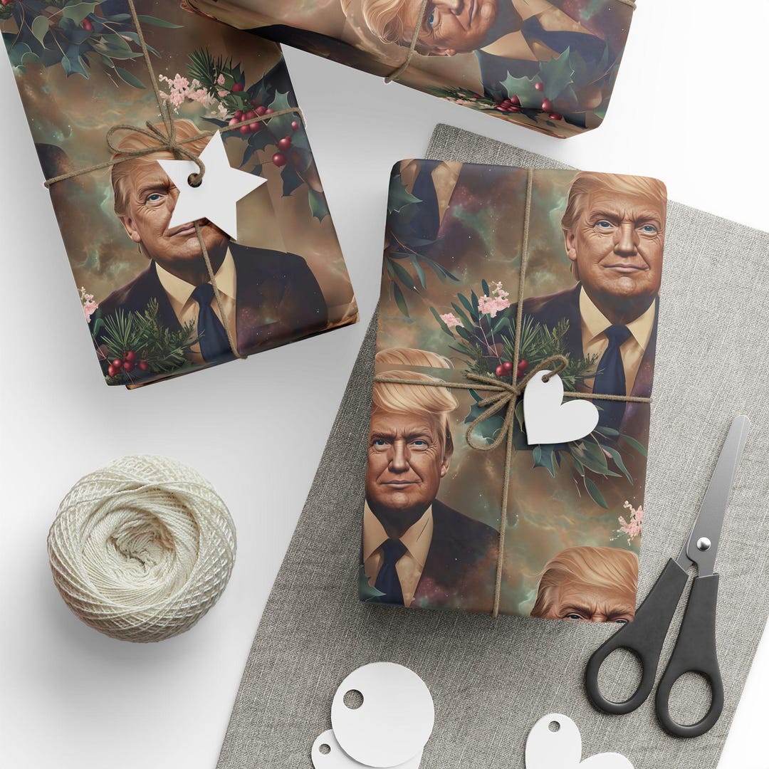 Trump Christmas Wrapping Paper - Etsy