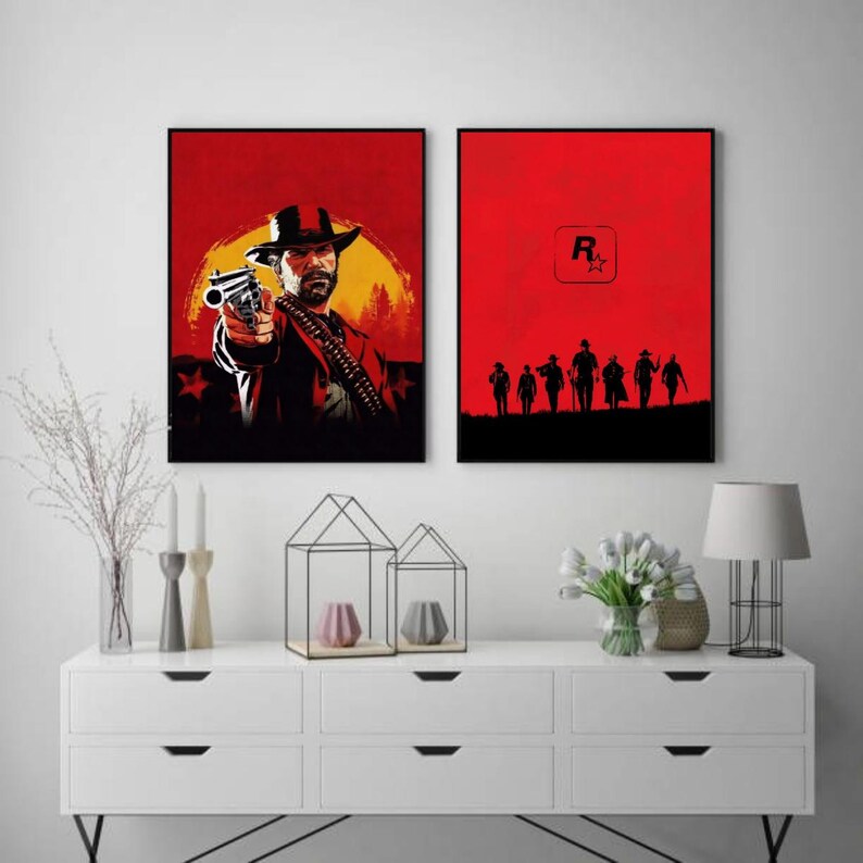 Printable Red Dead Redemption 2 Wall Art Set, Cowboy Poster, Arthur ...