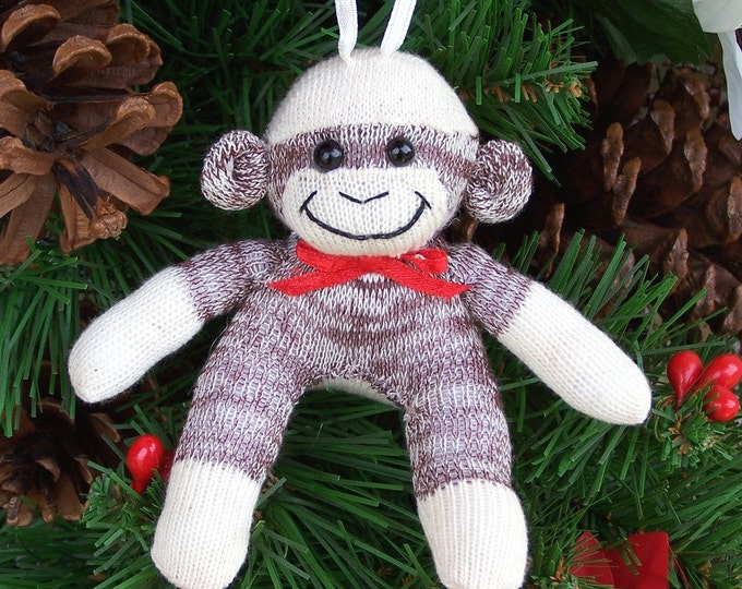 Sock Monkey Christmas Tree Ornament Handmade Christmas Decoration - Etsy