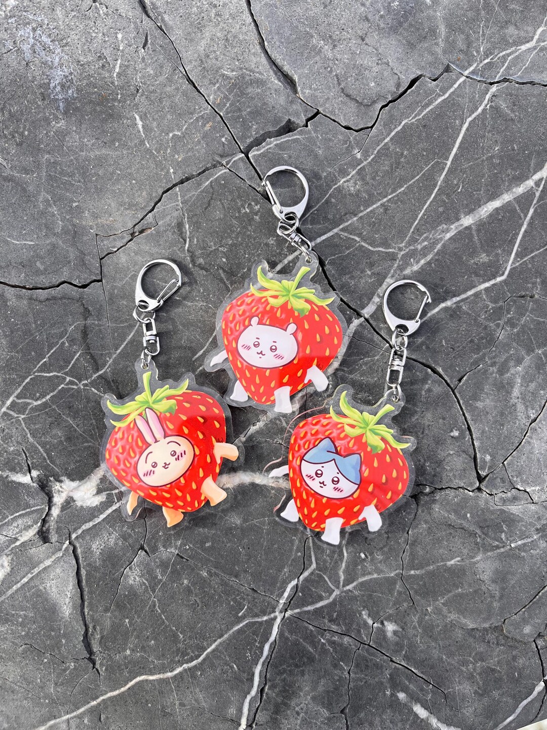 Chiikawa Keychain Strawberry - Etsy