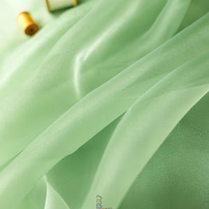 Sage Green Organza Fabric by the Yard, Shiny Sage Fabric, Sheer Organza ...