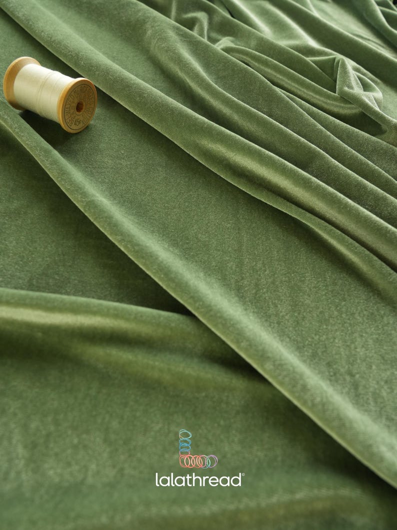 Sage Green Velvet, Sage Green Stretch Velvet Fabric by the Yard, Soft ...