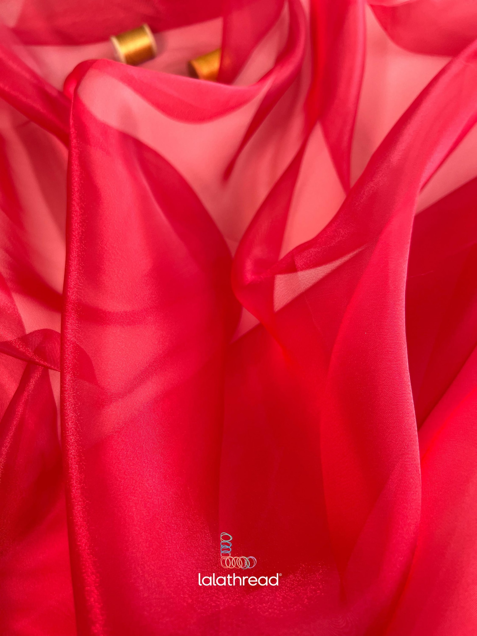 Red Crystal Organza Fabric by Yard, Red Sheer Organza for Dresses ...