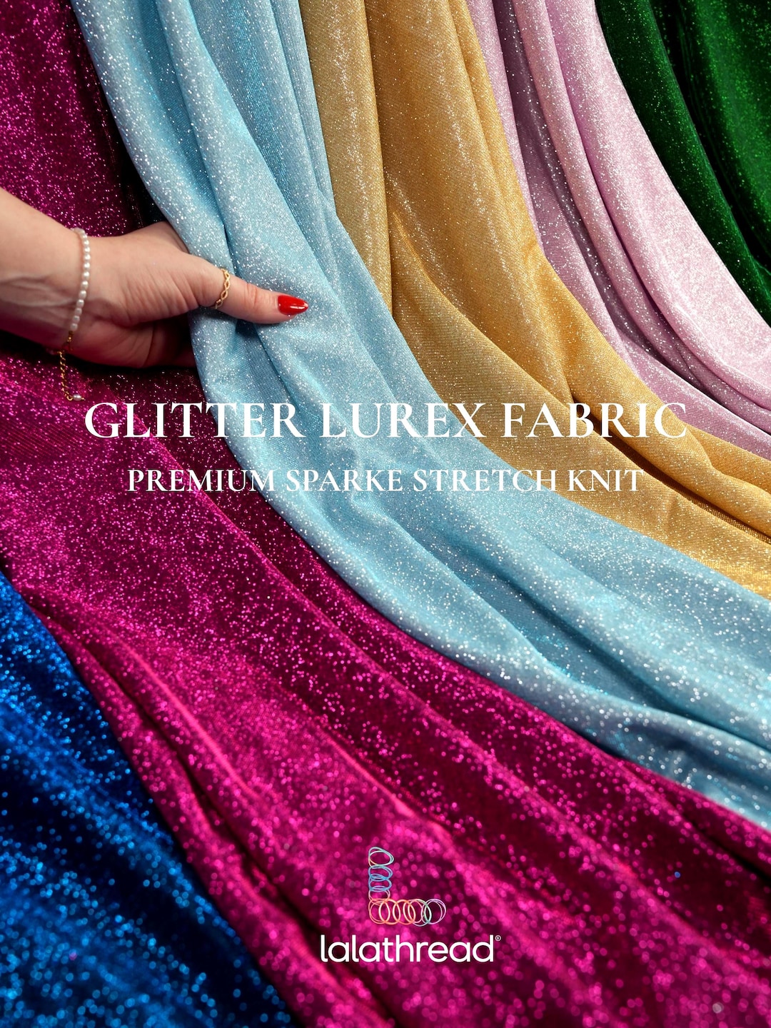 Moonlight Lurex Fabric by the Yard, Glitter Lurex Metallic Spandex Knit ...
