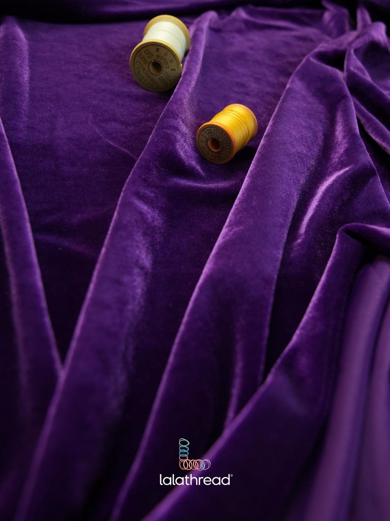 Royal Purple Velvet Fabric, Stretch Velvet Fabric by the Yard, 4-way ...