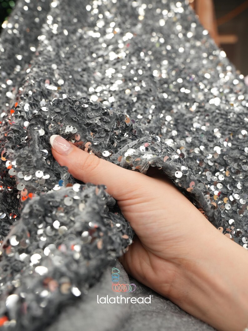 Luxury Stretch Sequin Velvet Fabric by the Yard, 2-way Stretch ...