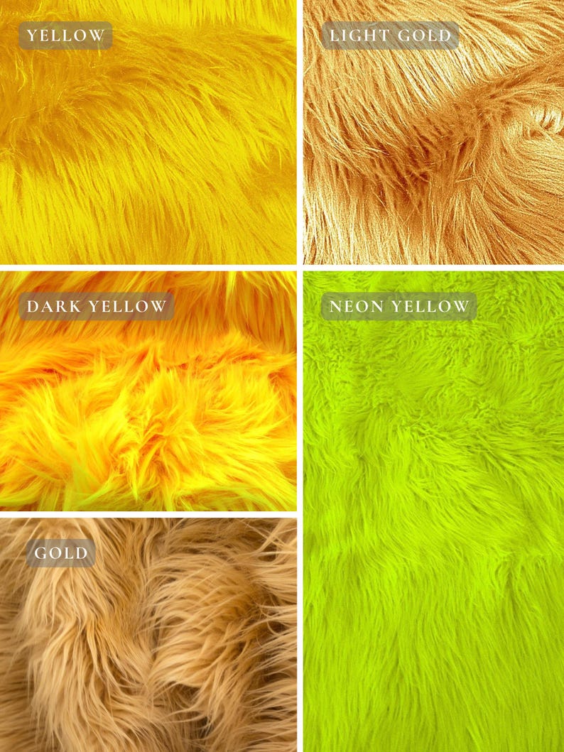Faux Fur Fabric by the Yard – 60 Inches Wide Long Pile Faux Fur, Shaggy ...