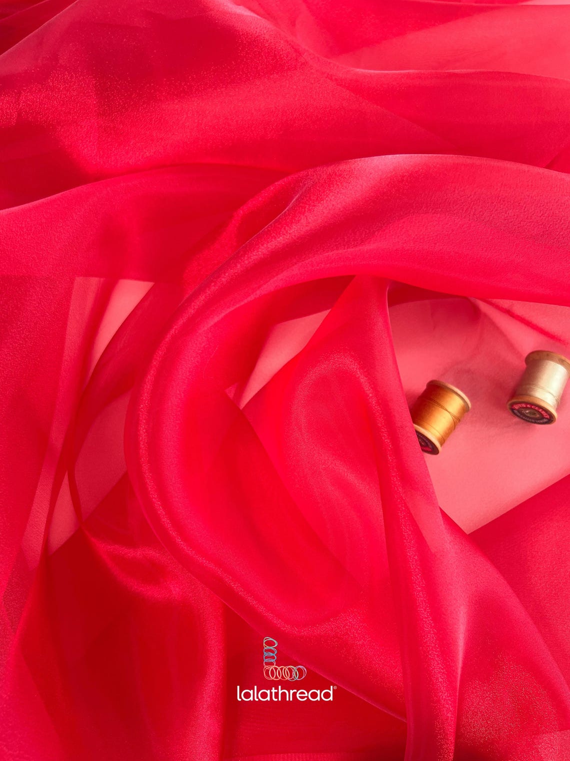 Red Crystal Organza Fabric by Yard, Red Sheer Organza for Dresses ...