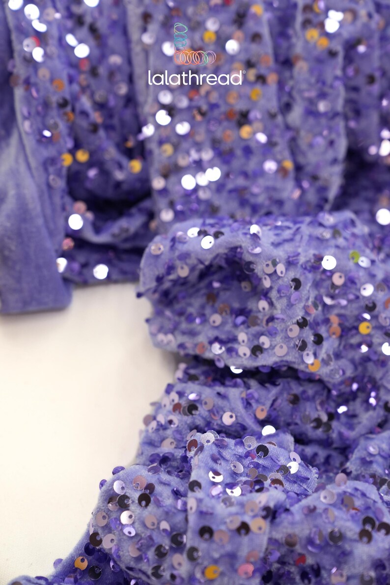 Luxurious Lavender Sequin Fabric by the Yard, Stretch All-over Sequins ...