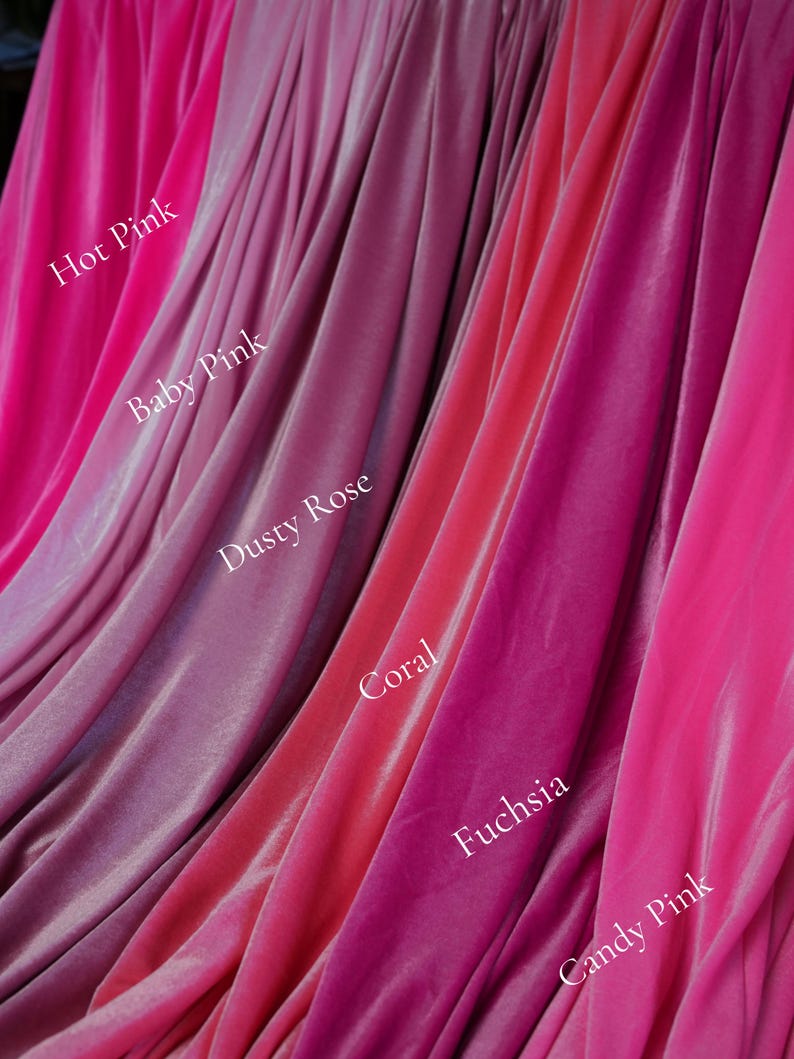 Coral Velvet Fabric by the Yard, Pink 4-way Stretch Silky Soft Velvet ...