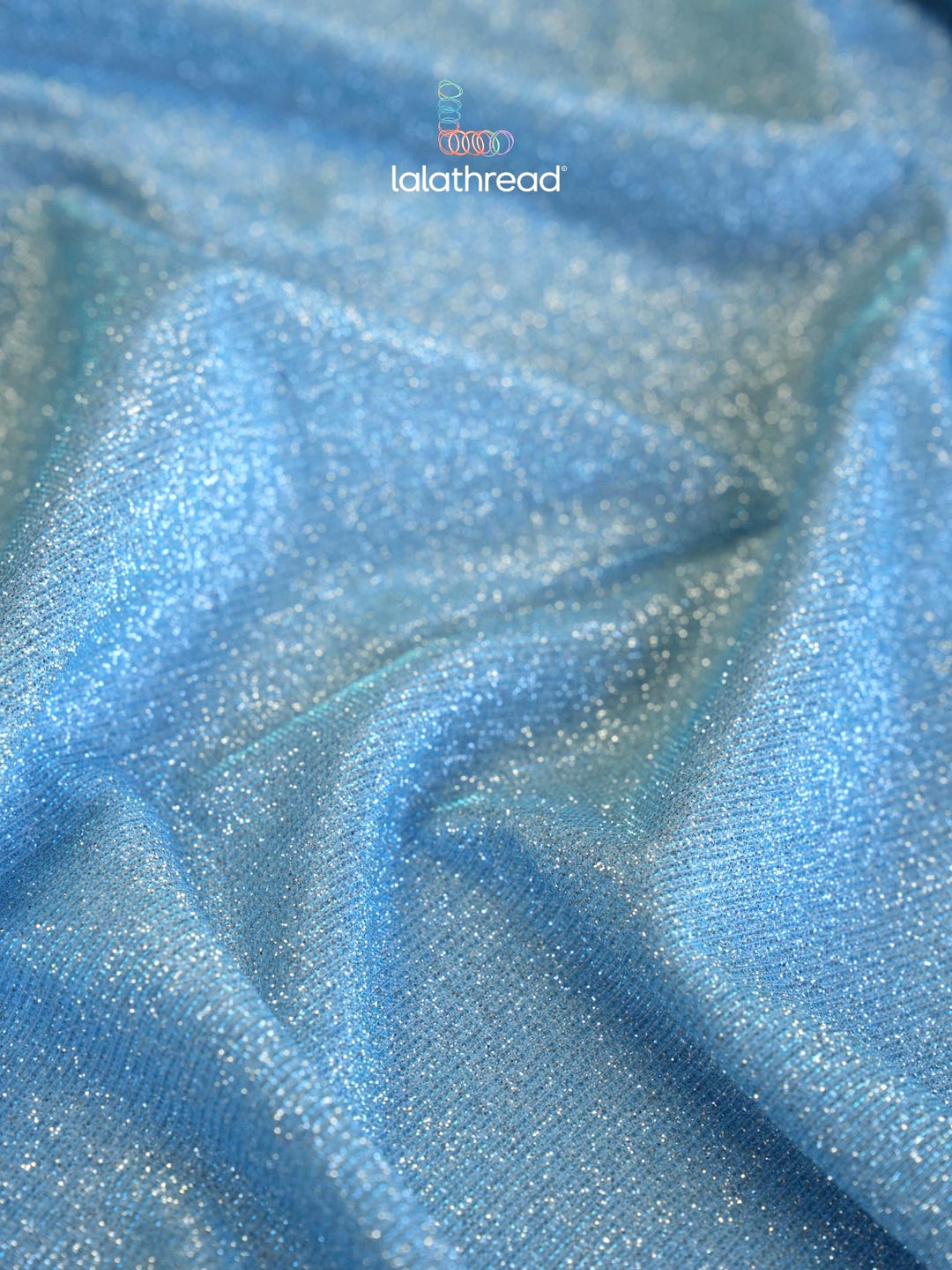Baby Blue Glitter Lurex Fabric by the Yard, Shimmer Stretch Glitter ...