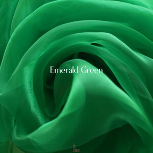 Green Sheer Organza Fabric by Yard, Premium Quality Tulle, 60" Wide ...