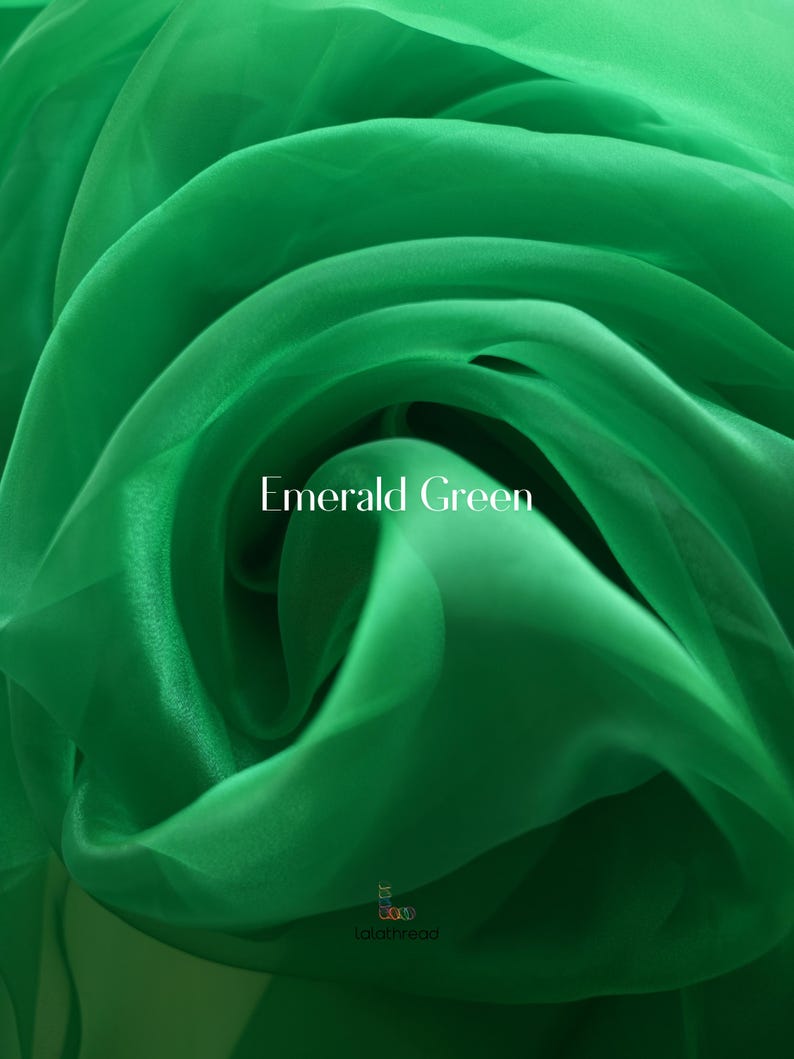 Green Sheer Organza Fabric by Yard, Premium Quality Tulle, 60" Wide ...