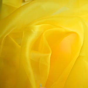 Yellow Crystal Organza by Yard, Yellow Sheer Fabric, Lightweight Yellow ...