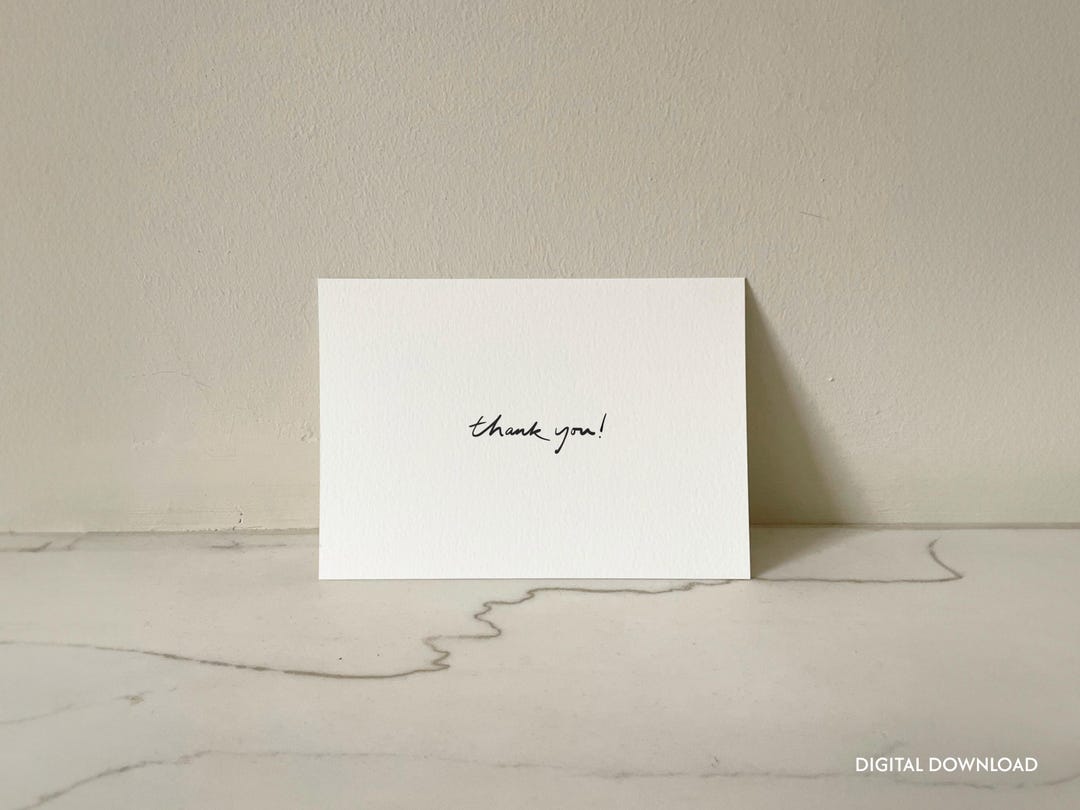 Digital Printable Notecard – Thank You // Instant Download, Greeting ...