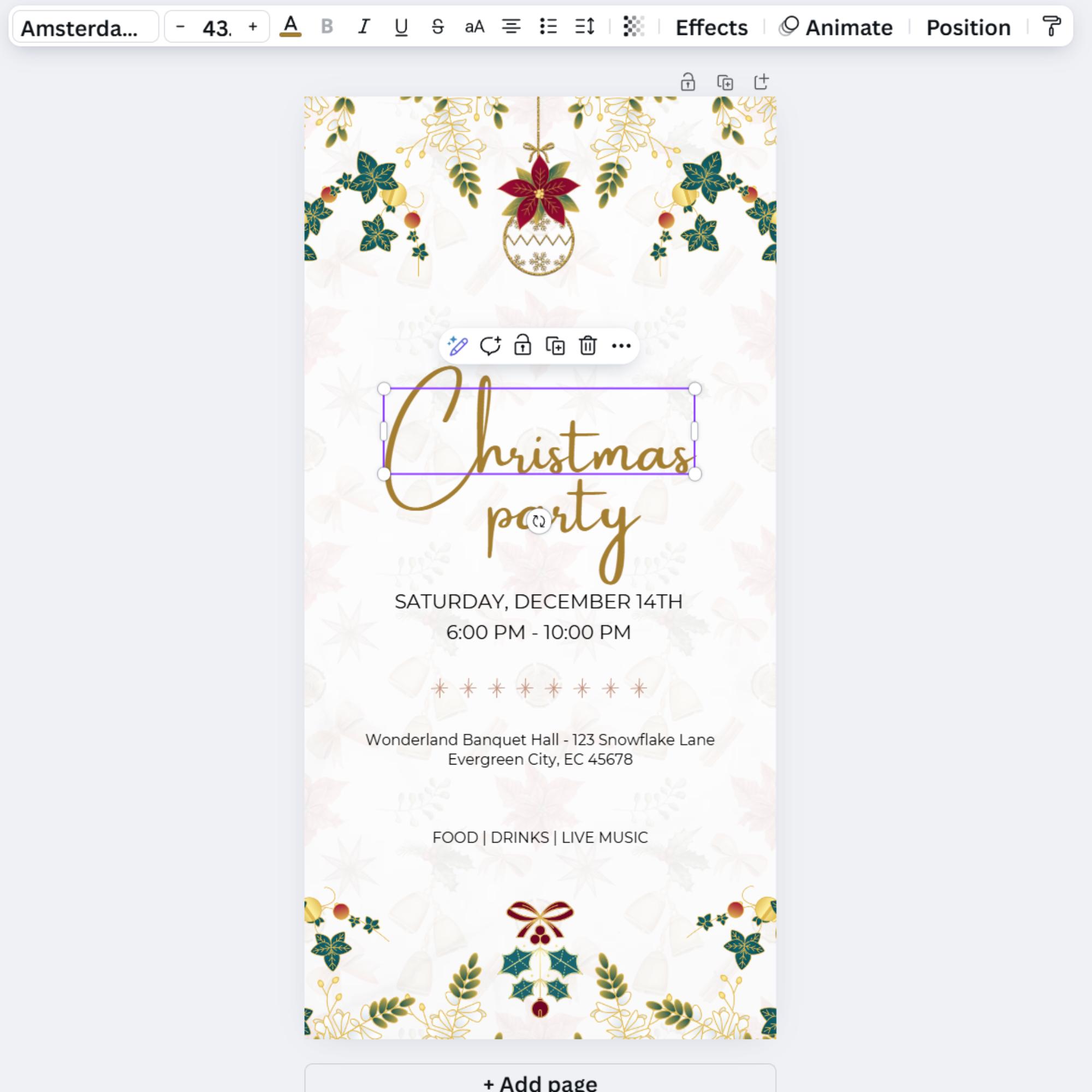 Editable Christmas Party Invitation Template Etsy