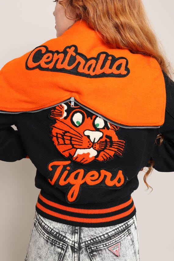 80s TIGERS LETTERMAN jacket XS S / 1980s Skookum Lett… - Gem