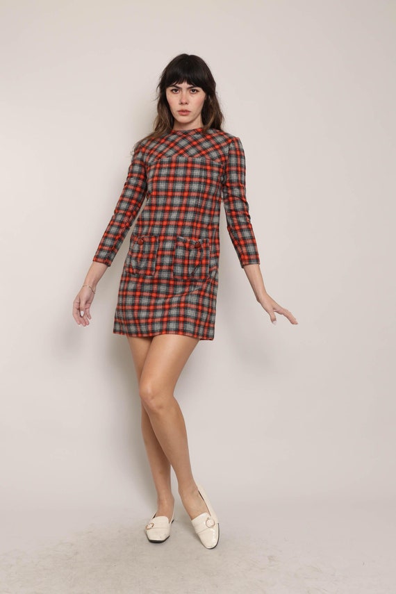 60s plaid mini dress - Gem