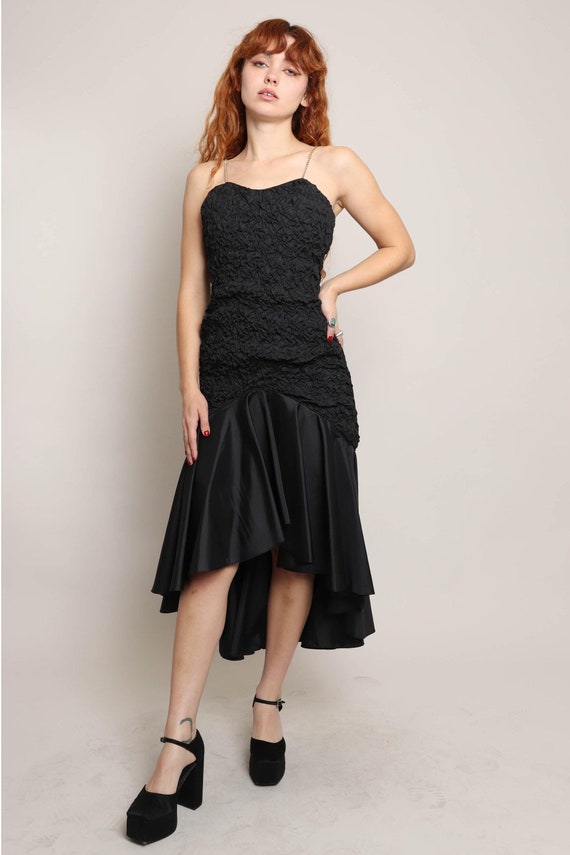 80s CRINKLE TAFFETA dress XS / 1980s Susan Roselli by… - Gem