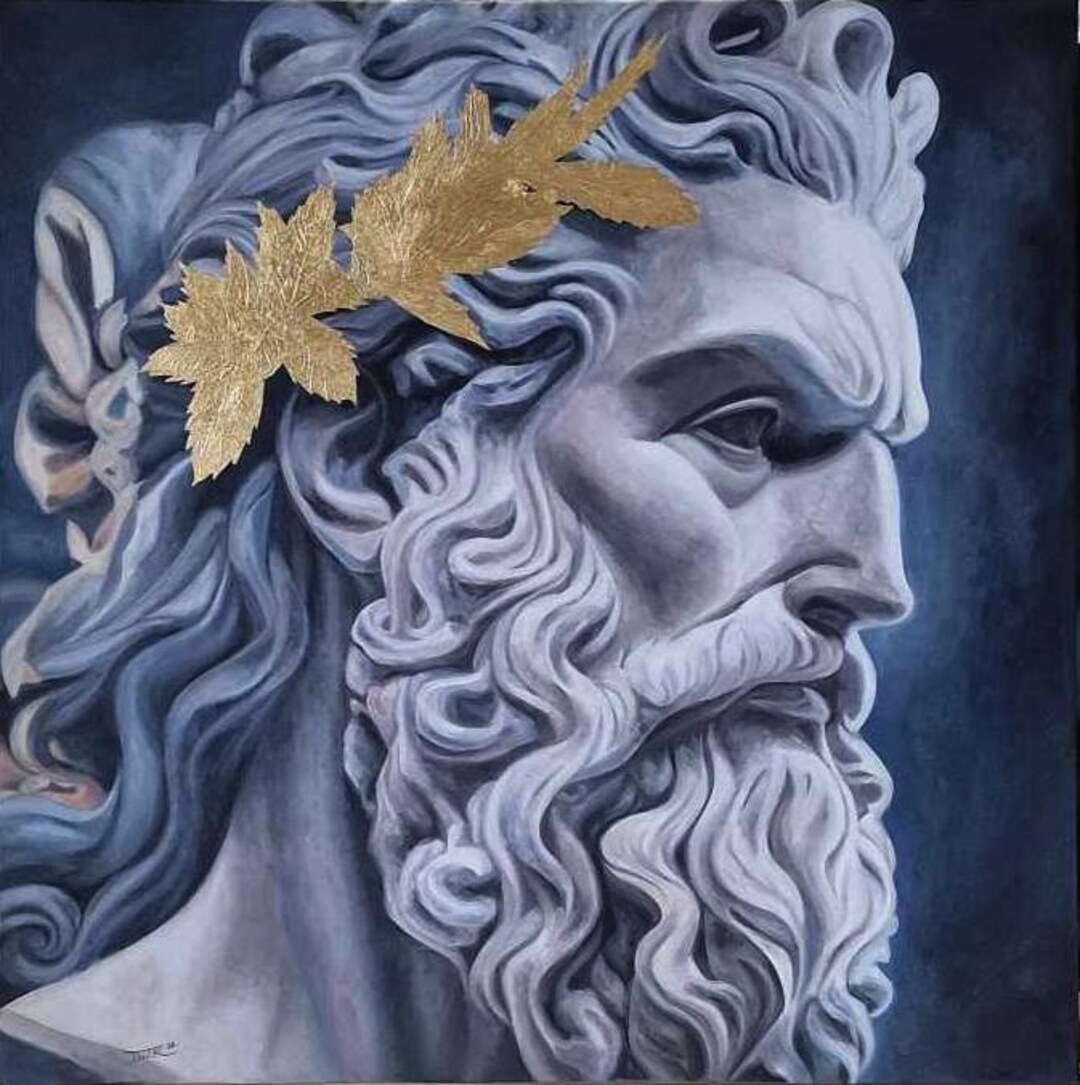 Zeus / Painting Statue / Greek Mythology /80 X 80 / Acrylic on Canvas ...