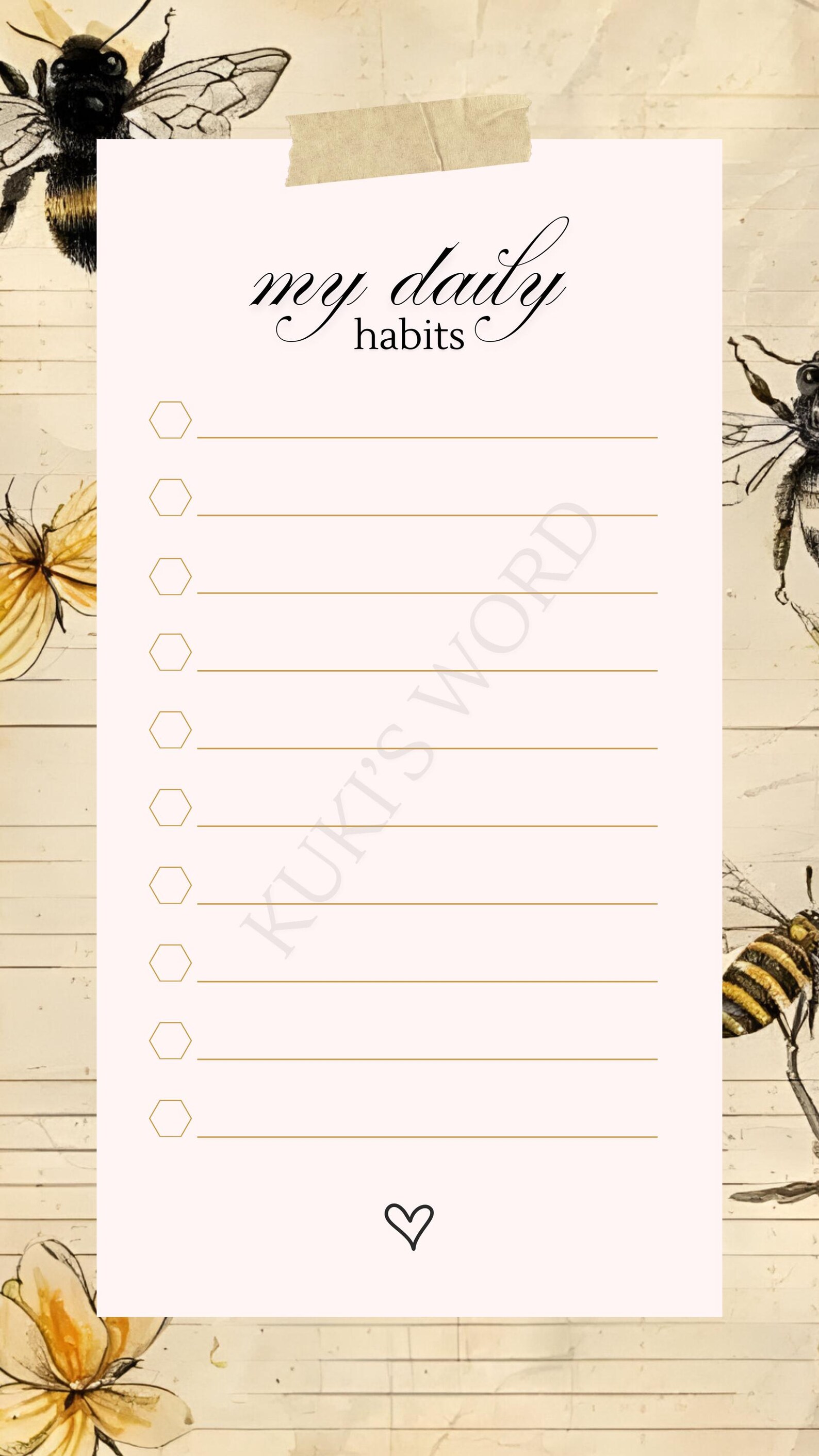 Daily Habit Tracker Printable | Bee & Honeycomb Habit Planner | Floral ...