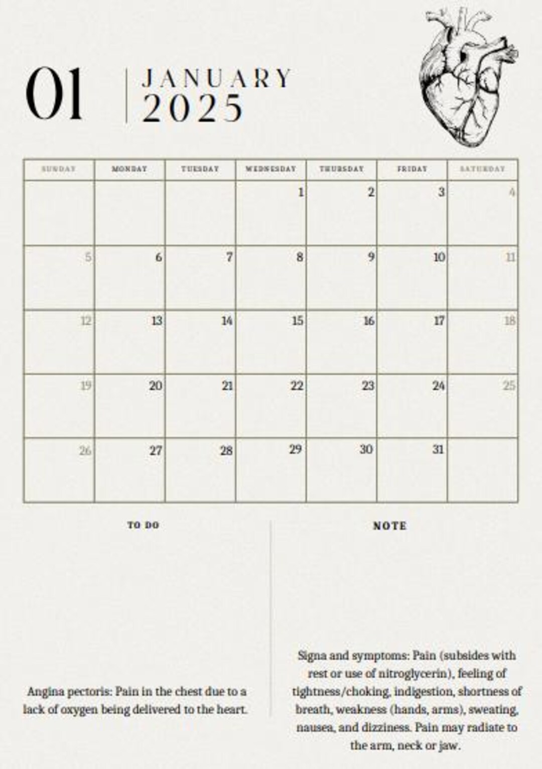 Nursing Disease Calendar - Etsy