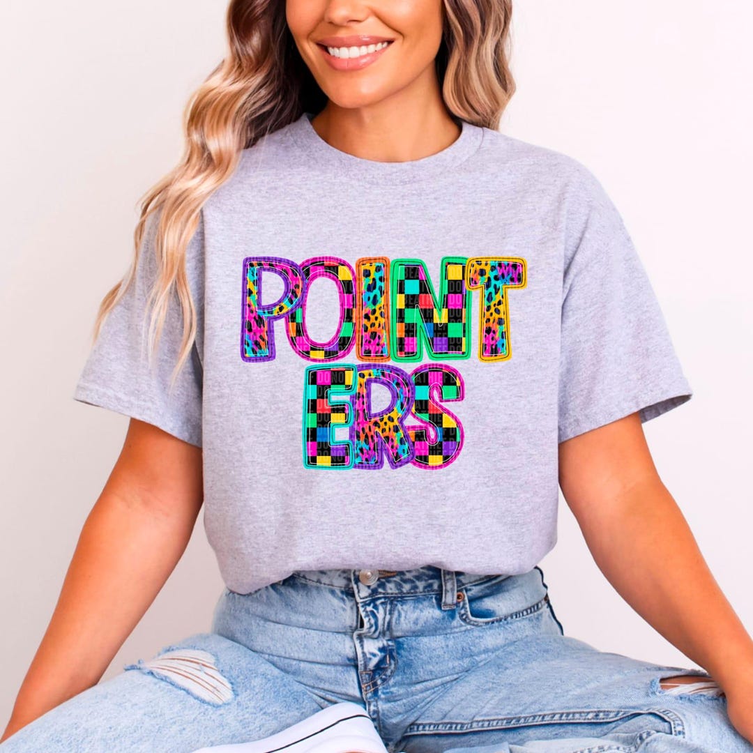 Colorful Pointers Plaid and Leopard Print Design DTF Transfer Print for ...