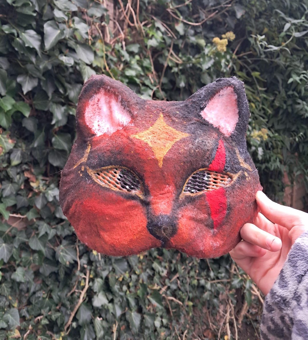 Cool Therian/cat Mask With Eye Scar and Pattern - Etsy