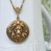 Lion Locket Vintage Style Brass Locket BRAVE ONE Round - Etsy