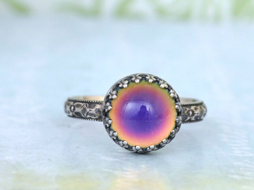 MOOD RING Sterling Silver Ring Color Changing Ring Sterling - Etsy Canada