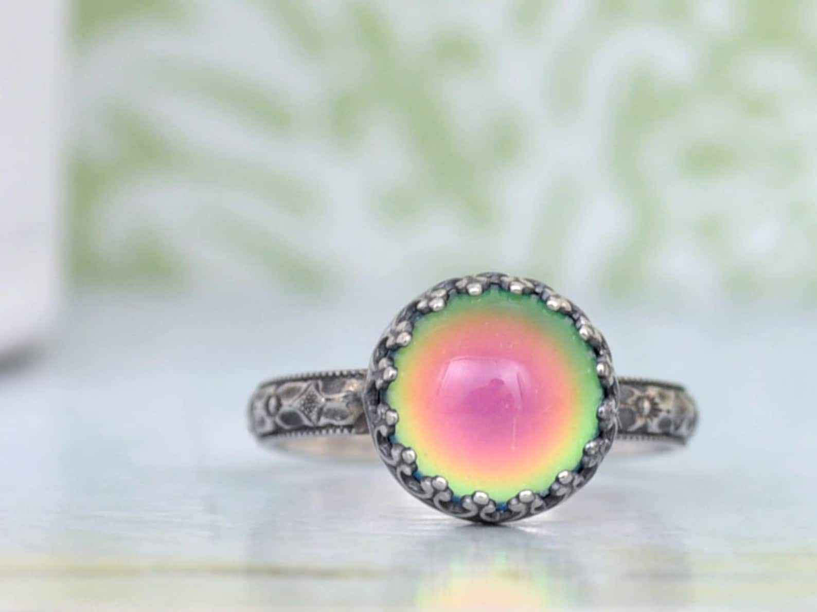 MOOD RING Sterling Silver Ring Color Changing Ring Sterling - Etsy Canada
