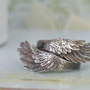 Handmade 925 Sterling Silver Wing Ring Set WINGED Oxidized Ring Set ...