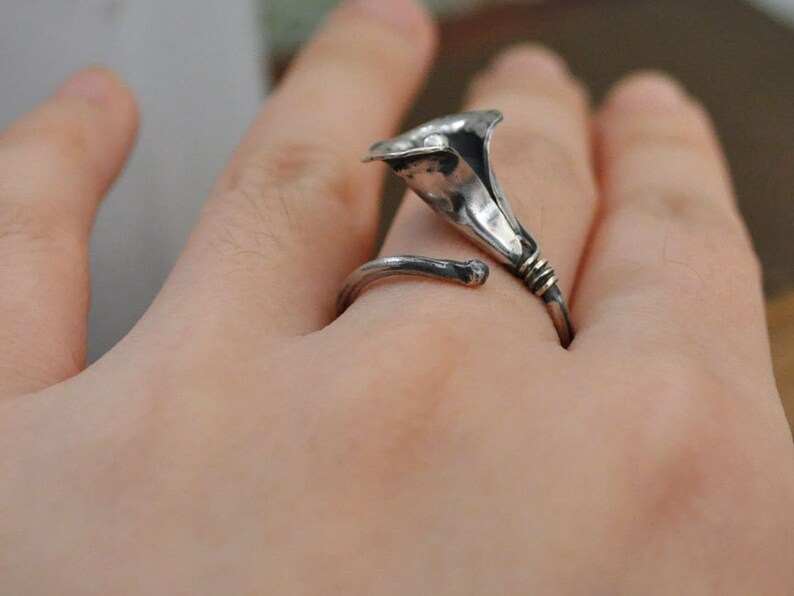 Sterling silver ring CALLA LILY RING sterling silver flower | Etsy