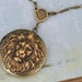 Lion Locket Vintage Style Brass Locket BRAVE ONE Round - Etsy