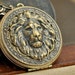Lion Locket Vintage 70s Large Floral Brass Locket BRAVE ONE - Etsy
