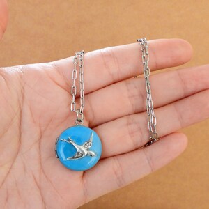 Antique Silver Sparrow Bird Locket Necklace / Tiny Petite Victorian ...