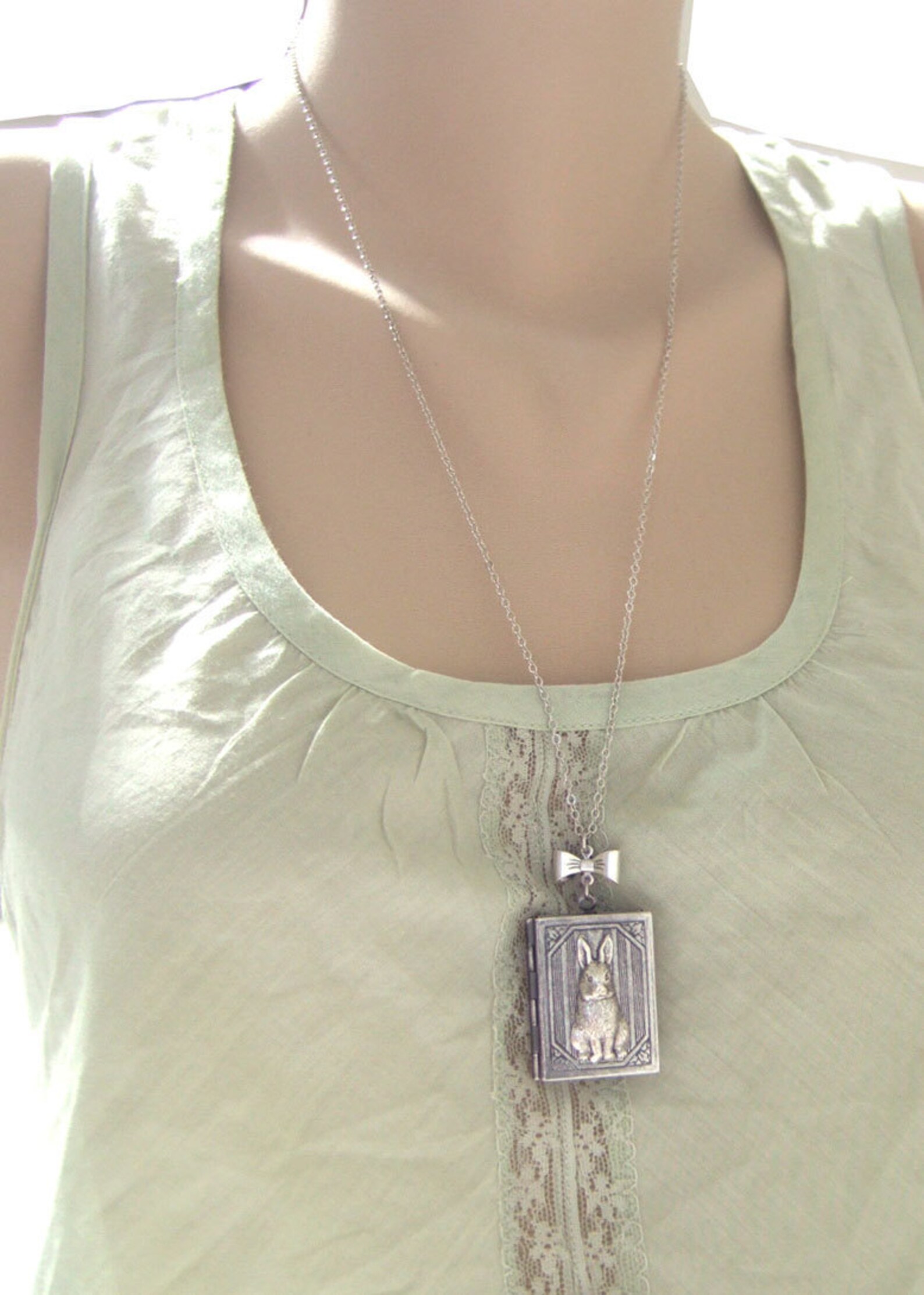 The Tale of Peter Rabbit, Silver Bunny Book Style Locket Necklace - Etsy