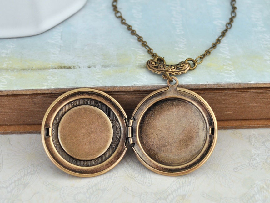 Womens Locket Necklace THE BEE LOCKET Antiqued Brass - Etsy