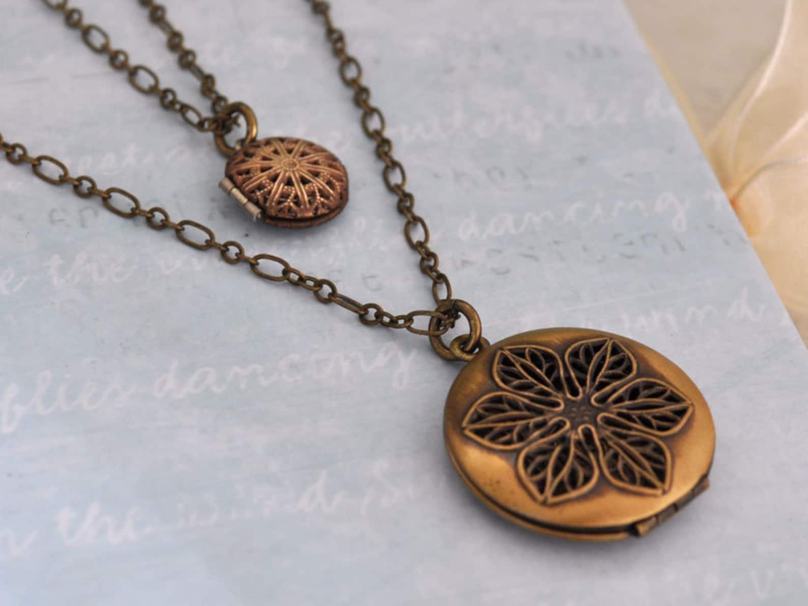 Vintage Find Scent Locket Set of 2 Perfume Locket Antique | Etsy