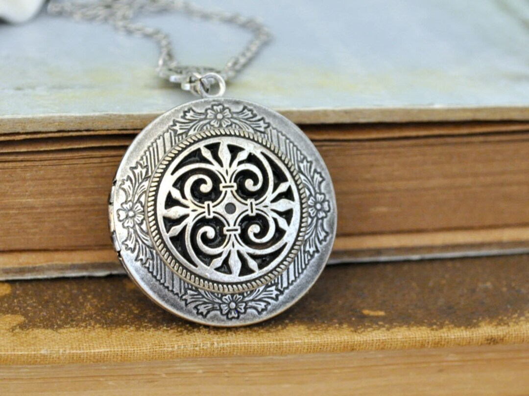 Silver Locket Necklace, THE ETERNAL KNOT, Celtic Knot Locket Necklace ...