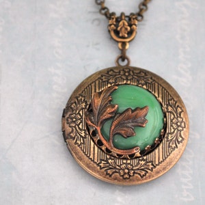 Antiqued Brass Jade Locket, Evergreen, Antiqued Brass Locket, Jaded ...