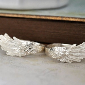 Handmade 925 Sterling Silver Wing Ring Set WINGED Oxidized Ring Set ...